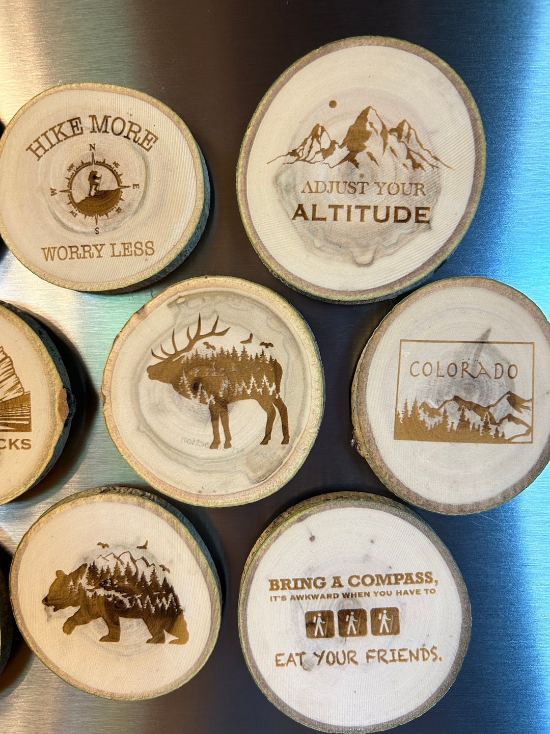 Aspen Wood Slice Hiking Magnets: Colorado Souvenir Gift - Etsy