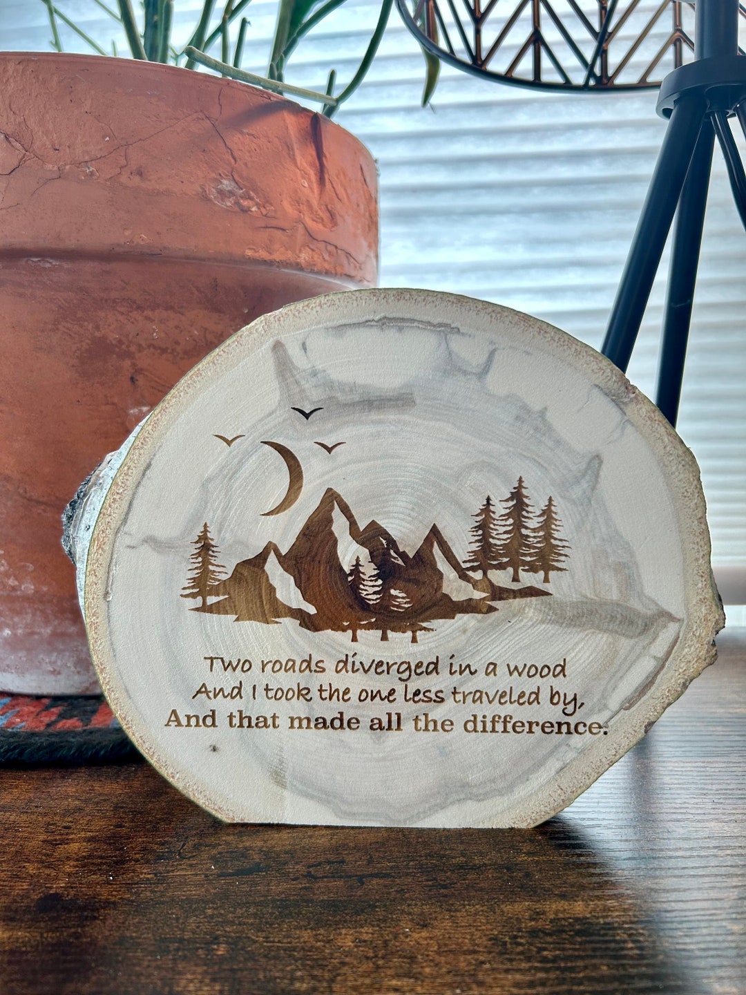 Inspirational Quote Shelf Decor for Rustic Home, Poetry Gift, Forest ...