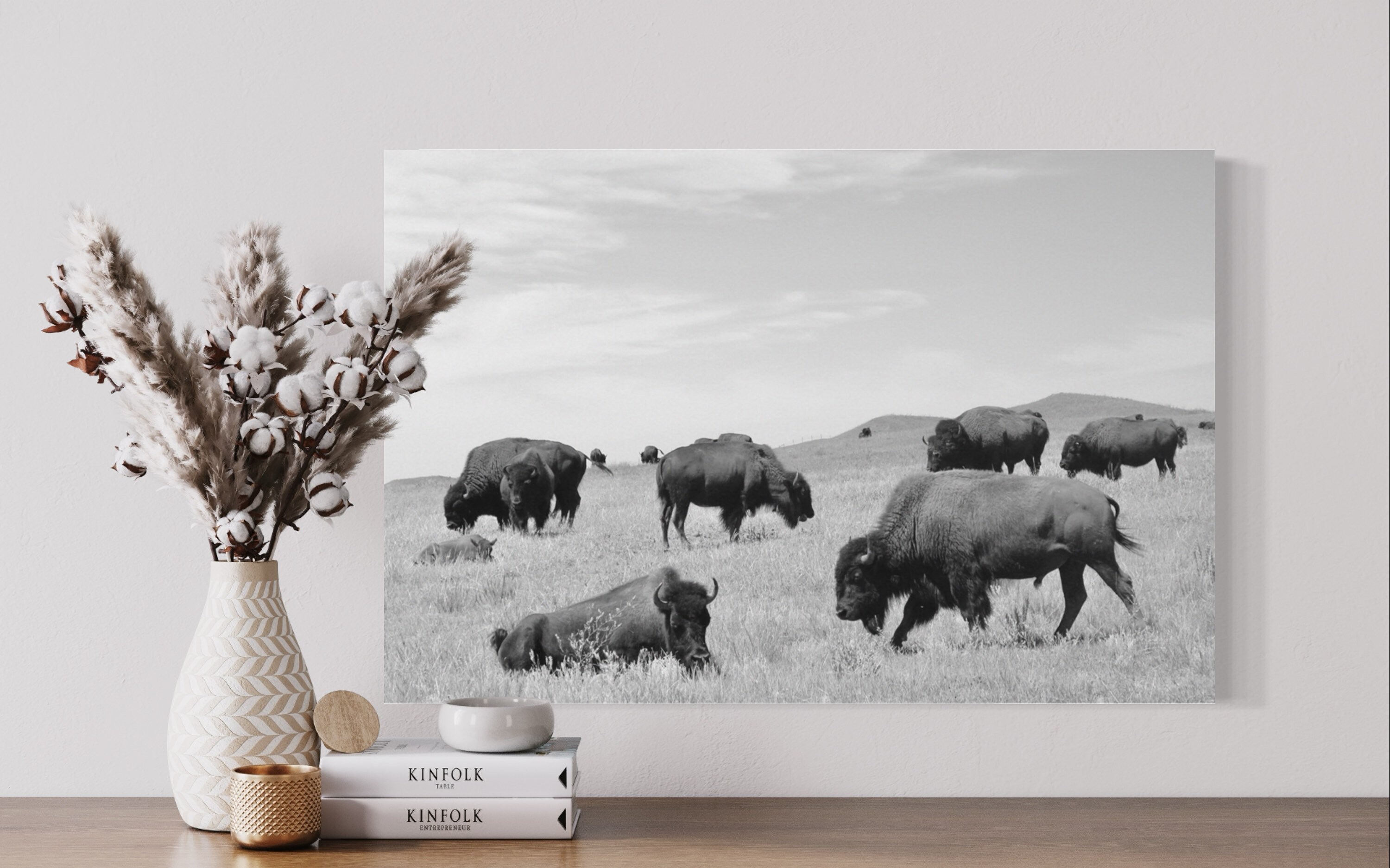 Black and White Bison Print Western Decor Buffalo Print - Etsy