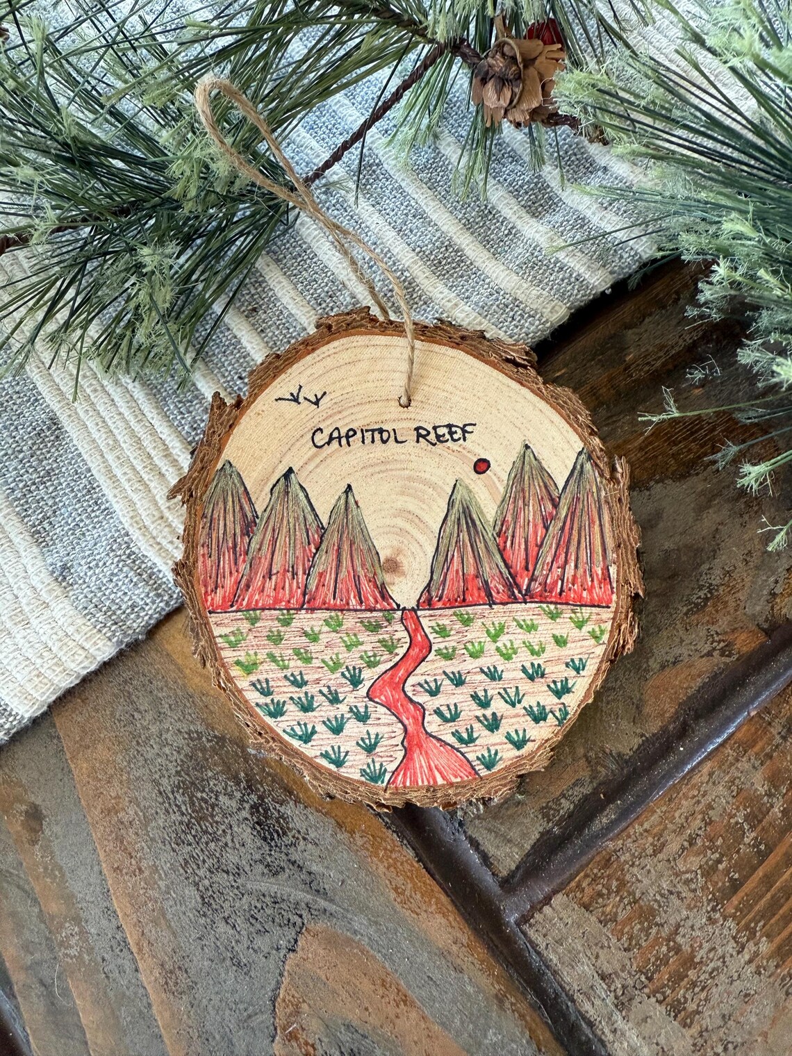 Capitol Reef National Park Wood Slice Ornament: Handmade Utah National ...
