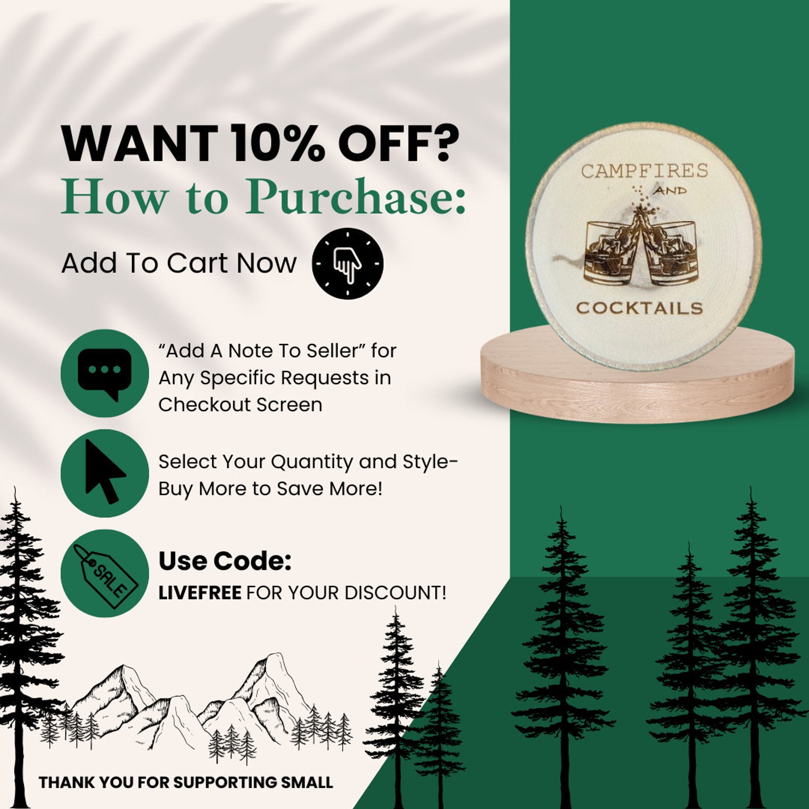 Sequoia National Park Christmas Ornament: Hand-painted Wood Slice Art ...