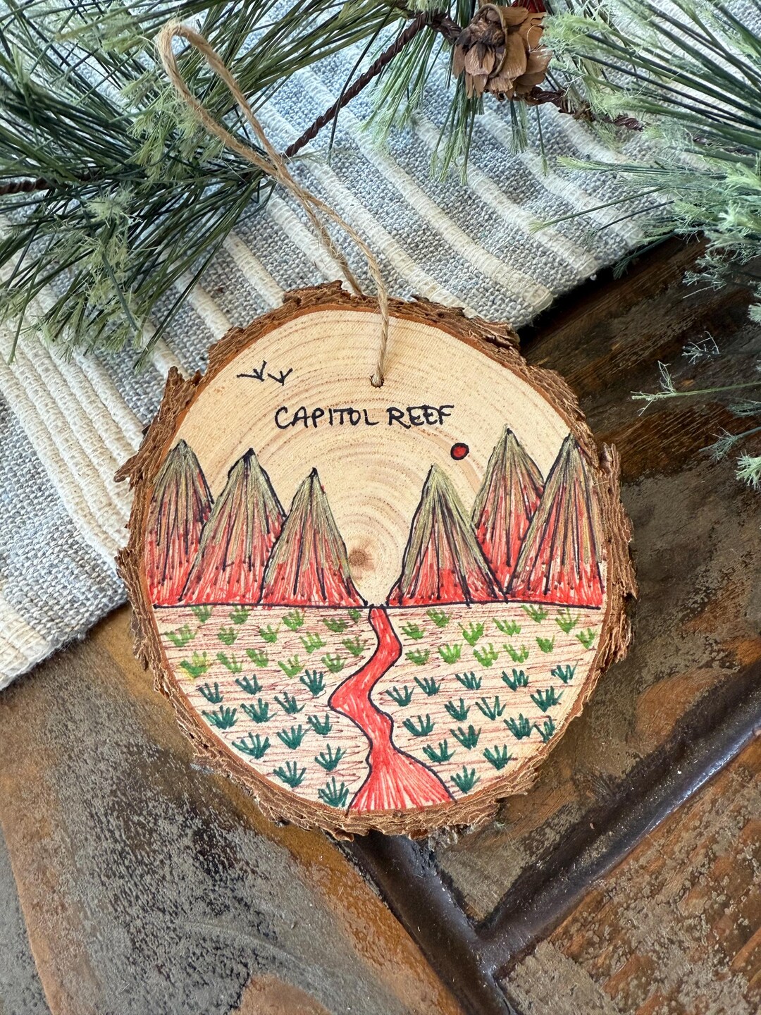 Capitol Reef National Park Wood Slice Ornament: Handmade Utah National ...
