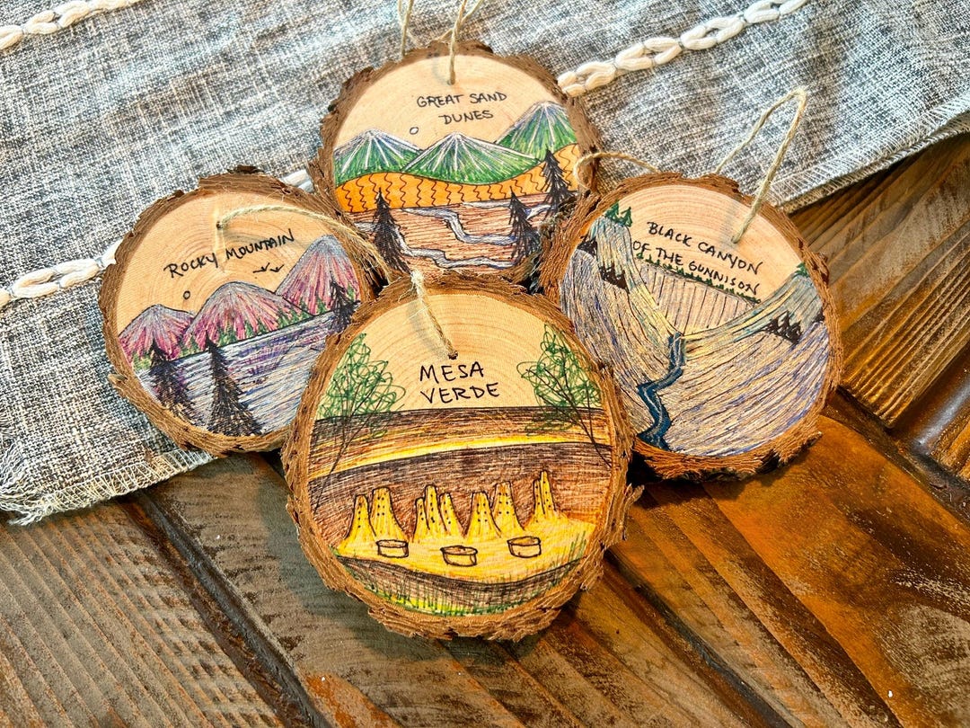 Colorado National Parks Wood Slice Ornaments: Mesa Verde, Rocky ...