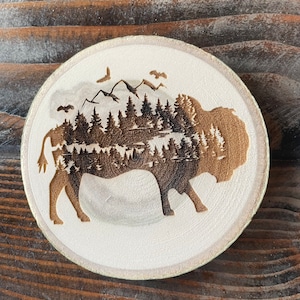 Rustic Wildlife Coasters, Moose Art, Bear Decor, Buffalo Coaster, Elk ...