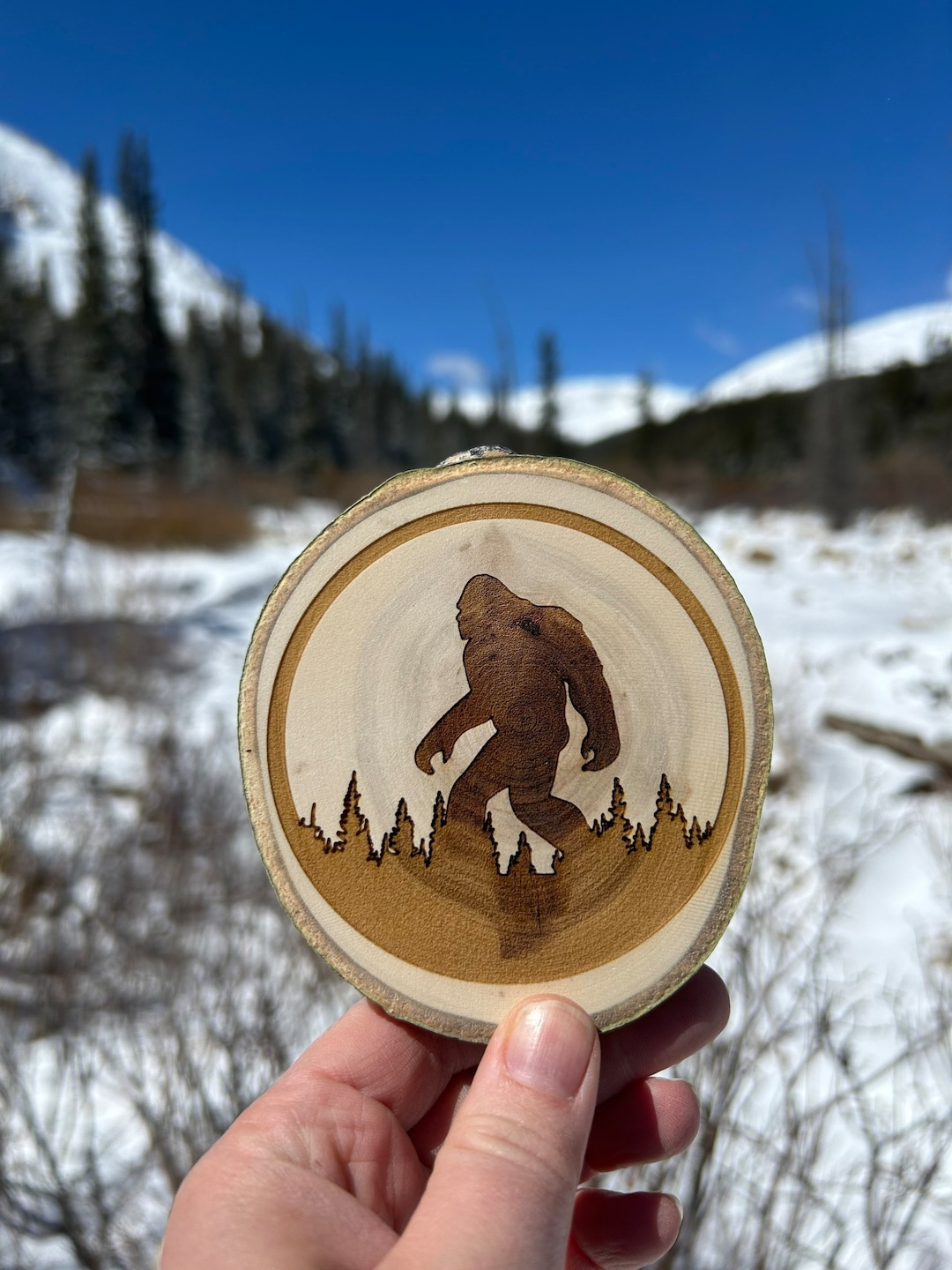 Bigfoot Wood Coasters: Sasquatch Believer Gift, Reclaimed Absorbent ...