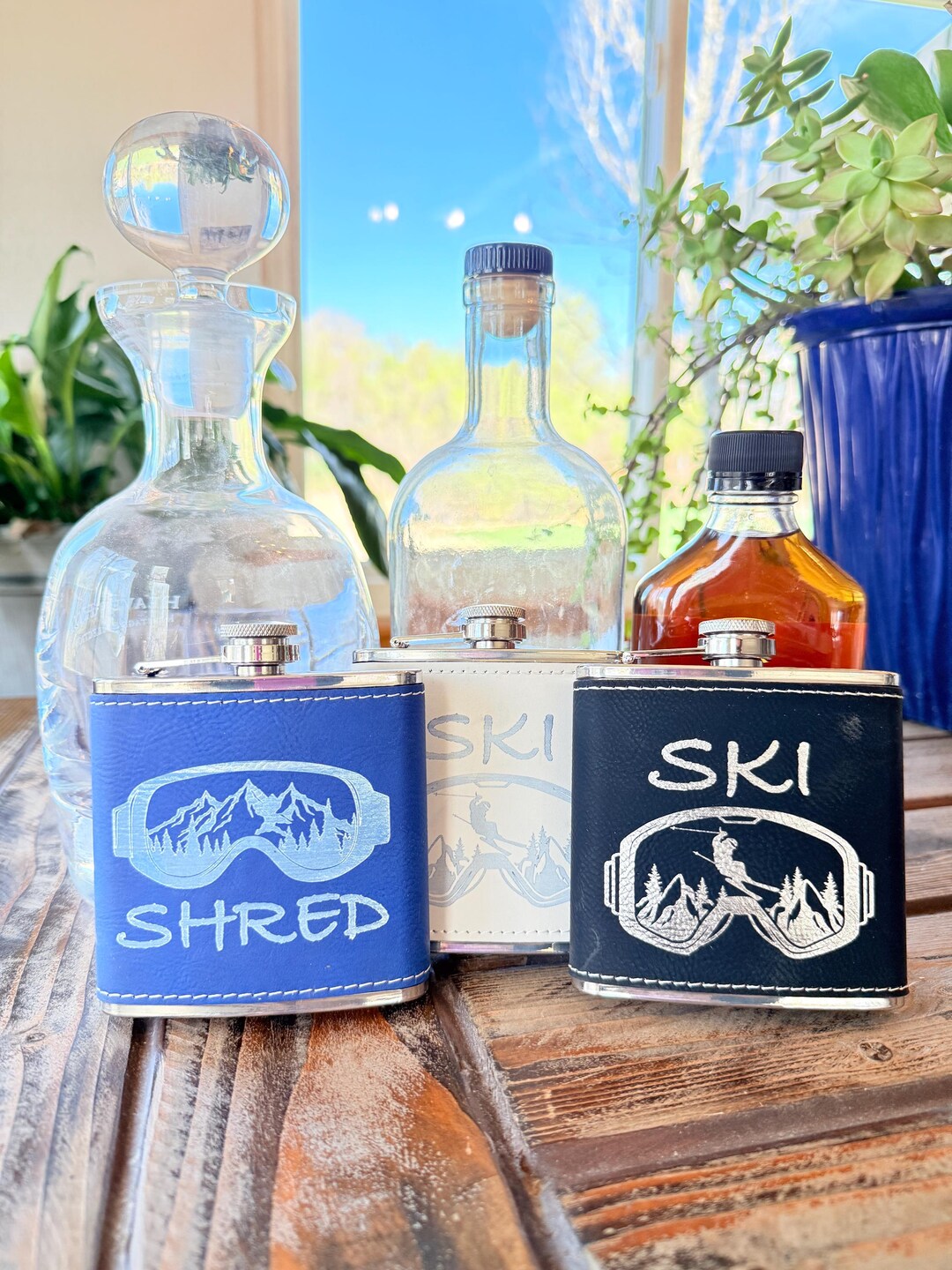 Engraved Ski & Snowboard Flask: Apres Ski Stainless Steel Drinkware - Etsy