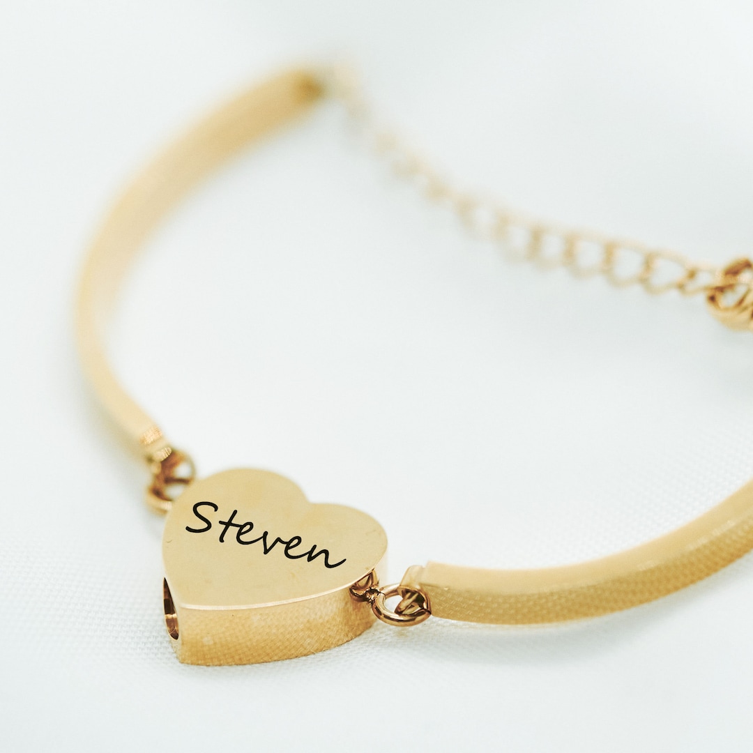 Personalized Heart Bracelet Cremation Jewelry for Human Ashes • Urn ...