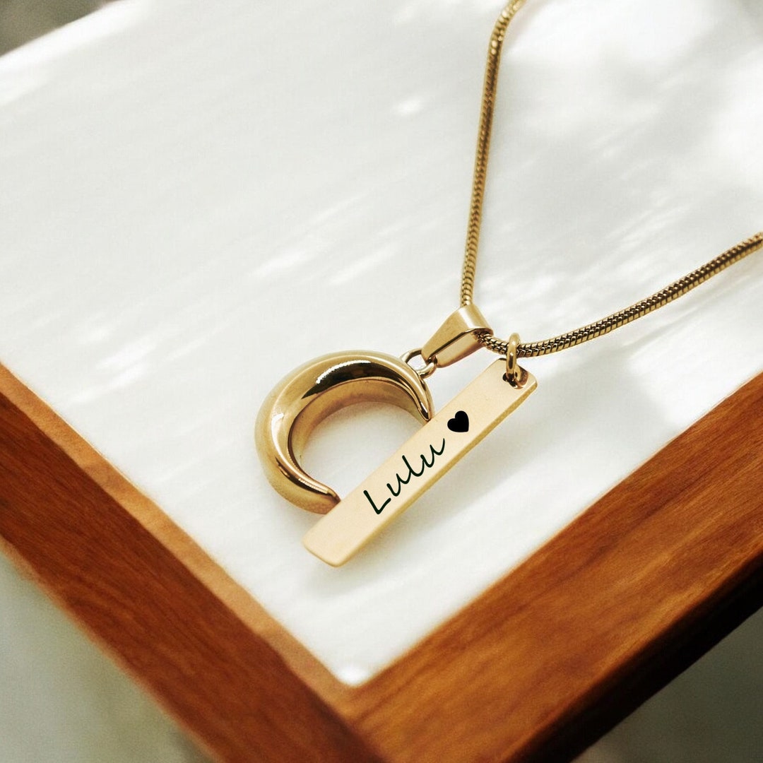 Crescent Moon Urn Necklace Cremation Jewelry for Ashes, Ashes Holder ...