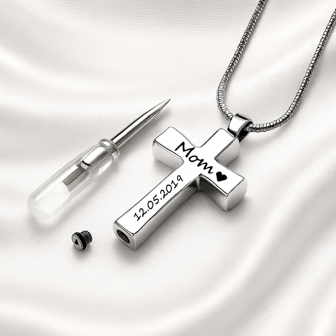 Cremation Jewelry Cross Urn Necklace for Men Cremation Jewelry for Men ...