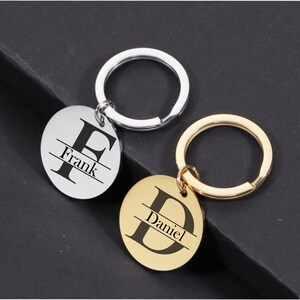 Initial Keychain - Etsy