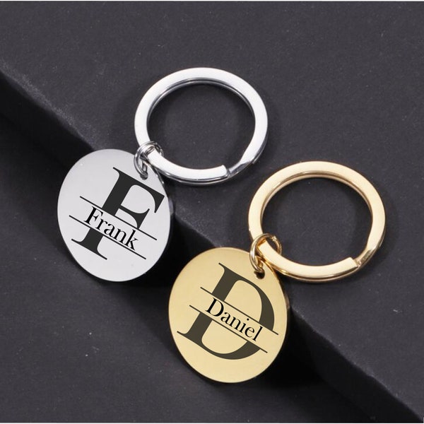 Initial Keychain - Etsy