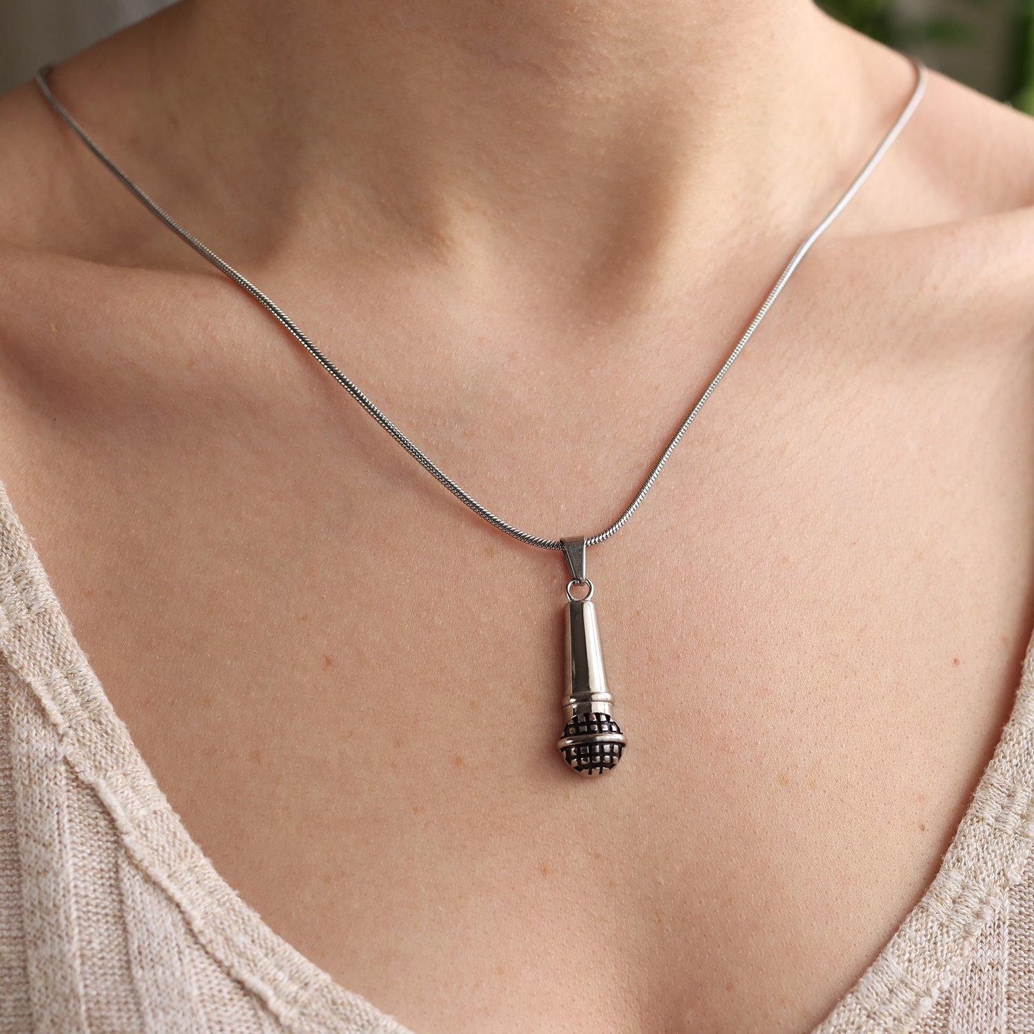 Personalized Microphone Cremation Jewelry Urn Necklace | Etsy