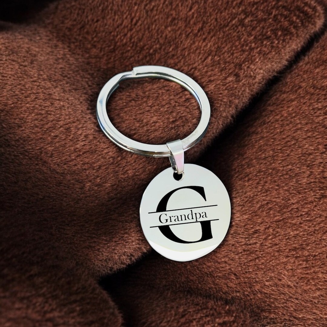 Grandpa Keychain for Grandpa Christmas Gifts for Grandpa Monogram Key ...