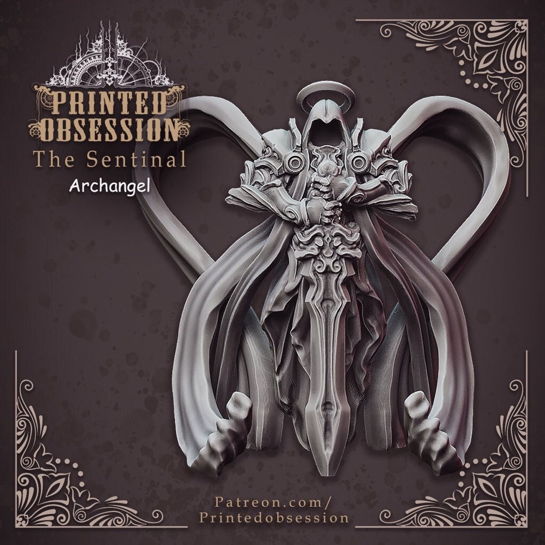 The Sentinel, Guardian Angel Printed Obsession Tabletop & RPG Miniature ...