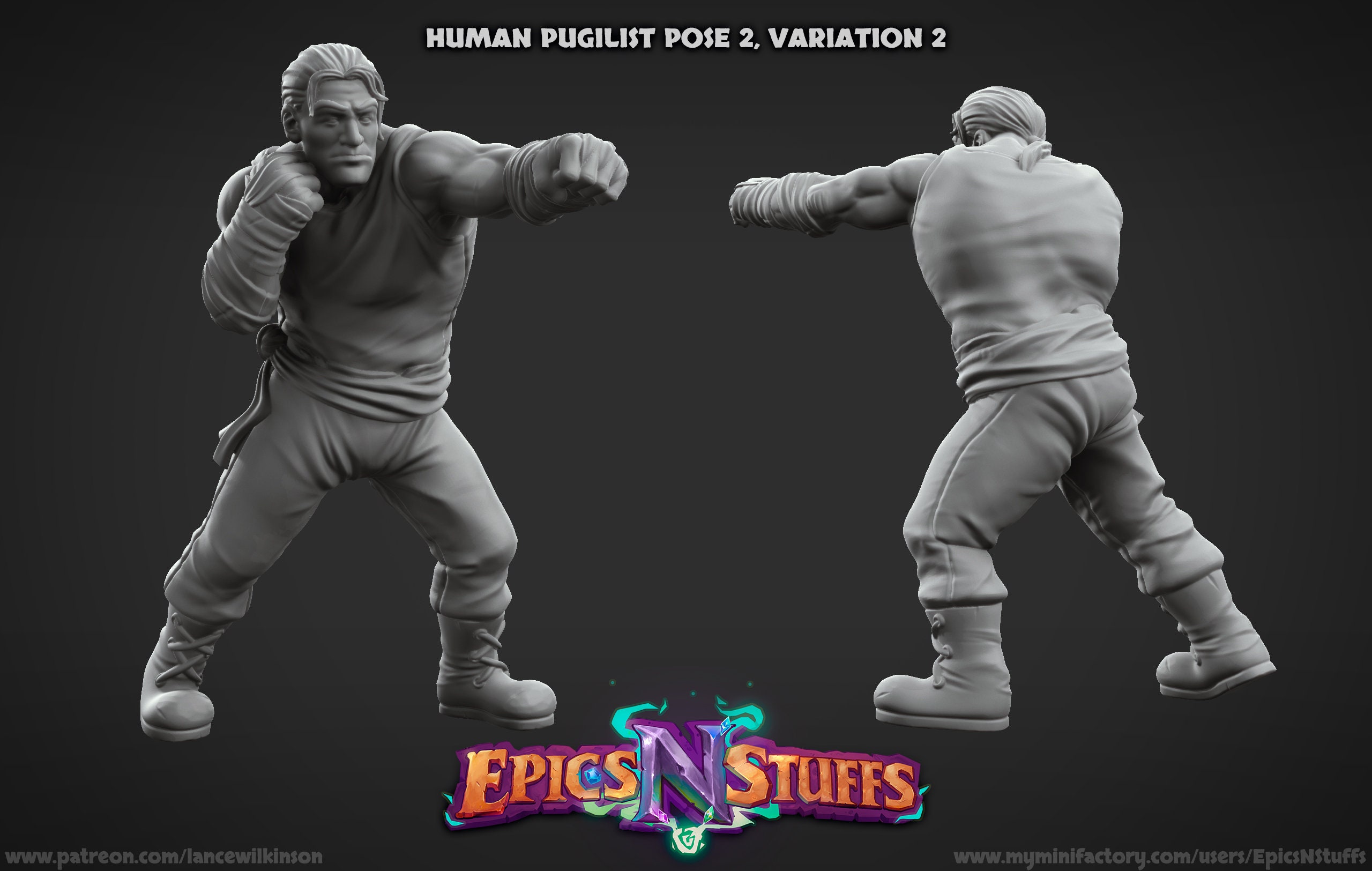 Human Monk/Brawler Pose 2 Epics 'N' Stuff | Etsy