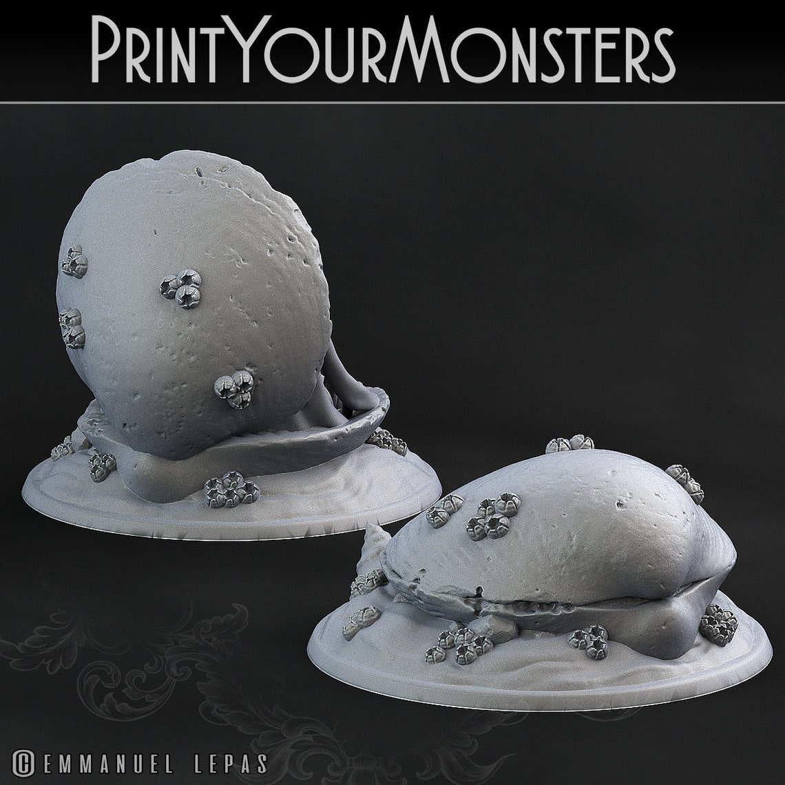 Giant Clams set Lurkers of the Deep Print Your Monsters - Etsy