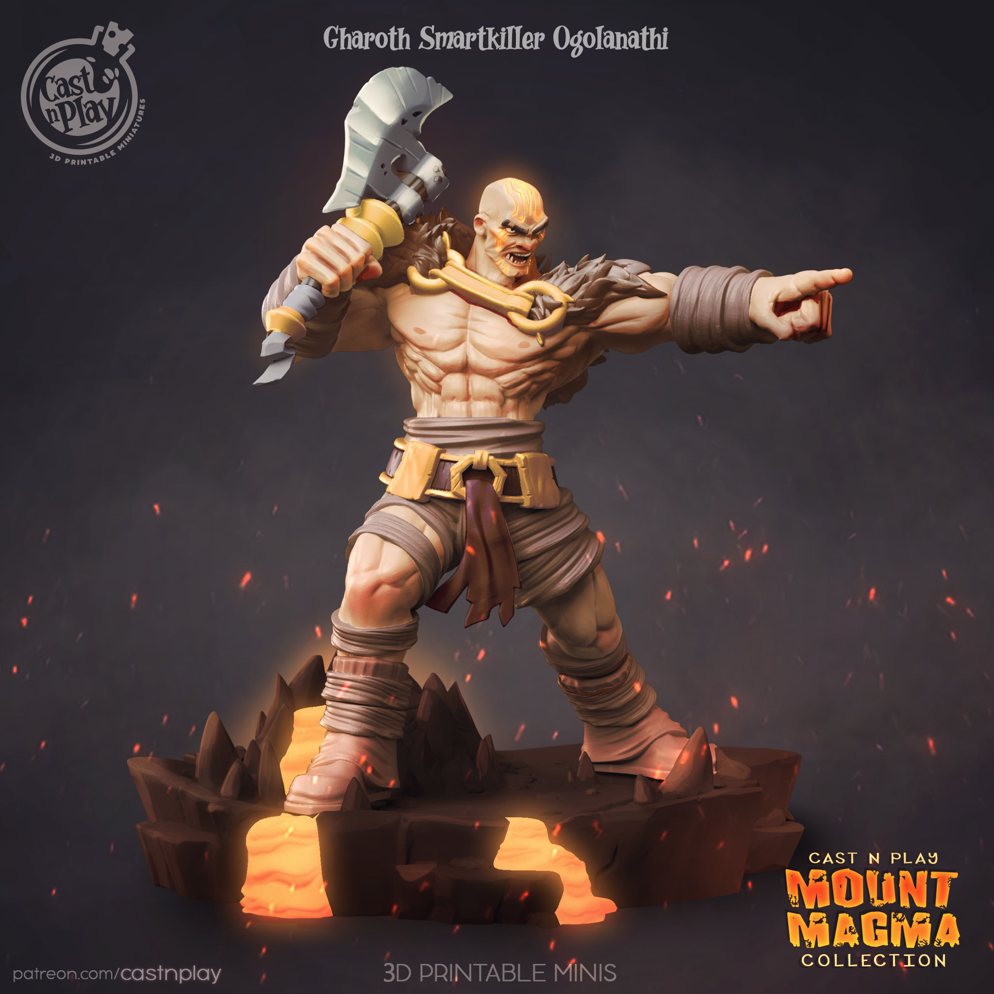 Miniature Toys Cast N Play Warhammer D&D RPG Fire Elemental Fire ...