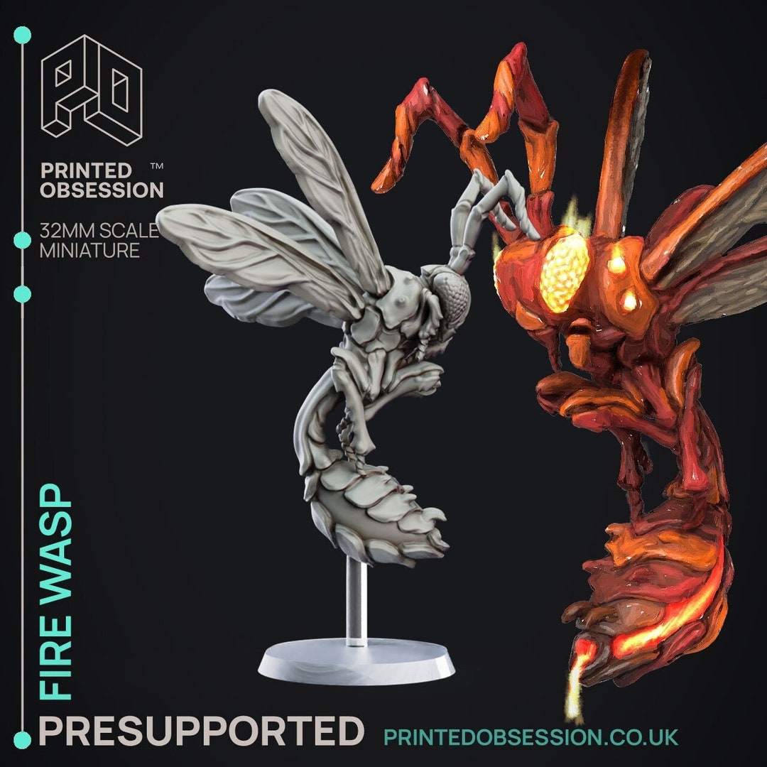 Fire Wasp Printed Obsession Tabletop & RPG Miniature - Etsy