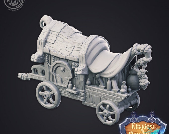 Qimmi Magic and Potion Cart Terrain Market Seller 28mm Miniatures for ...
