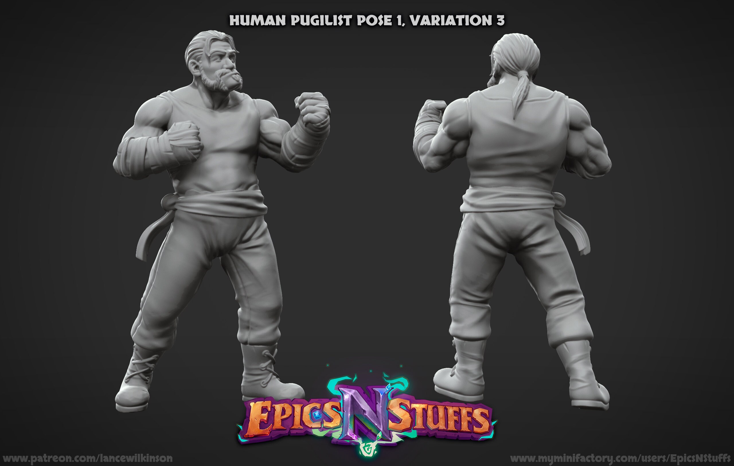 Human Monk/Brawler Pose 1 Epics 'N' Stuff | Etsy