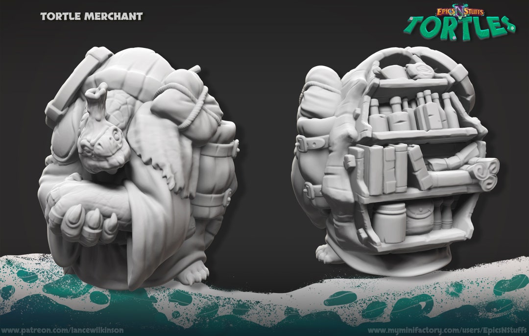Tortle Merchant Epic 'N' Stuff Resin Tabletop/rpg Miniature - Etsy