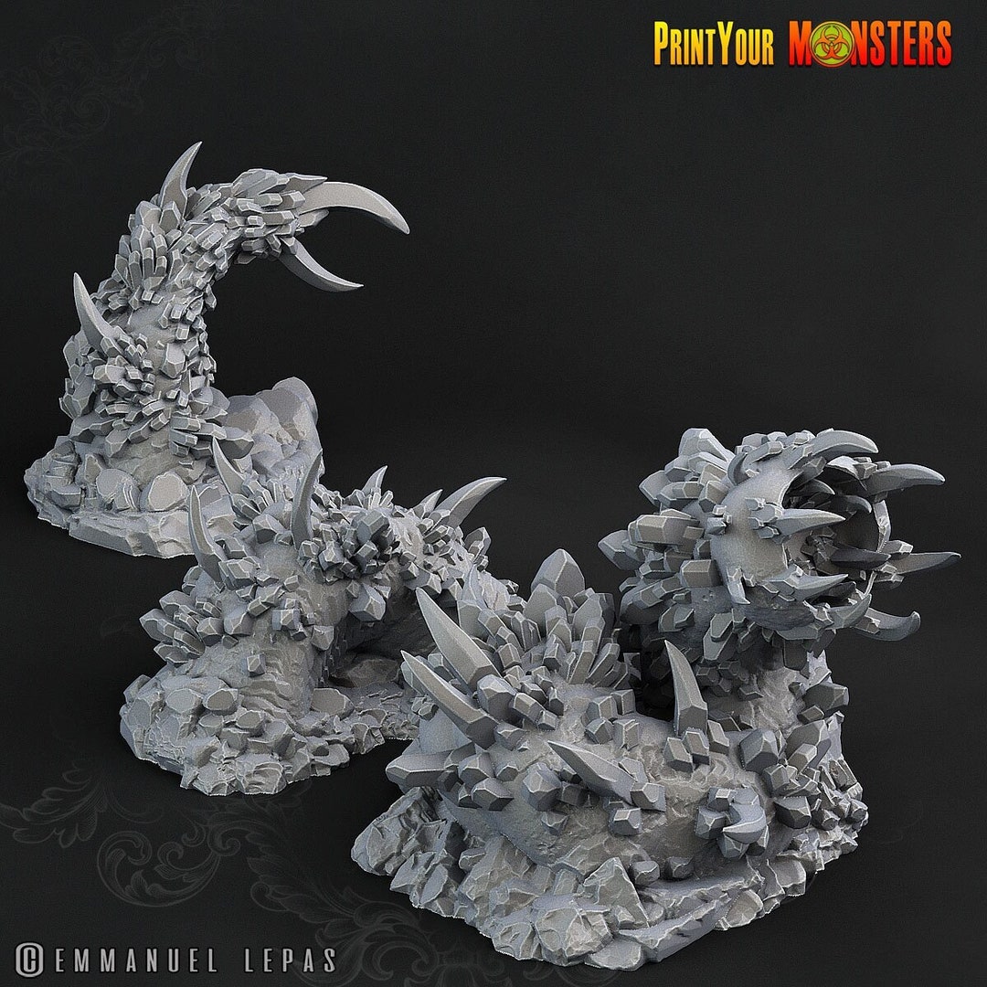 Emerald Worm, Legendary Crystal Monsters Print Your Monsters Tabletop ...