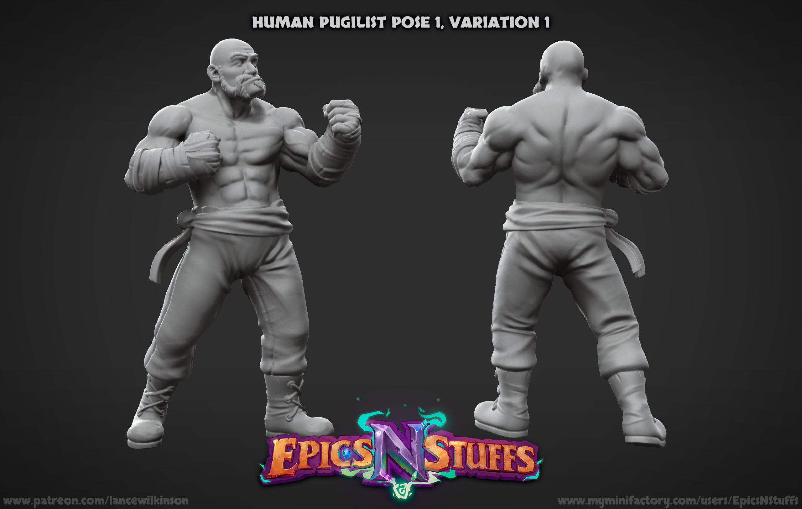 Human Monk/Brawler Pose 1 Epics 'N' Stuff | Etsy