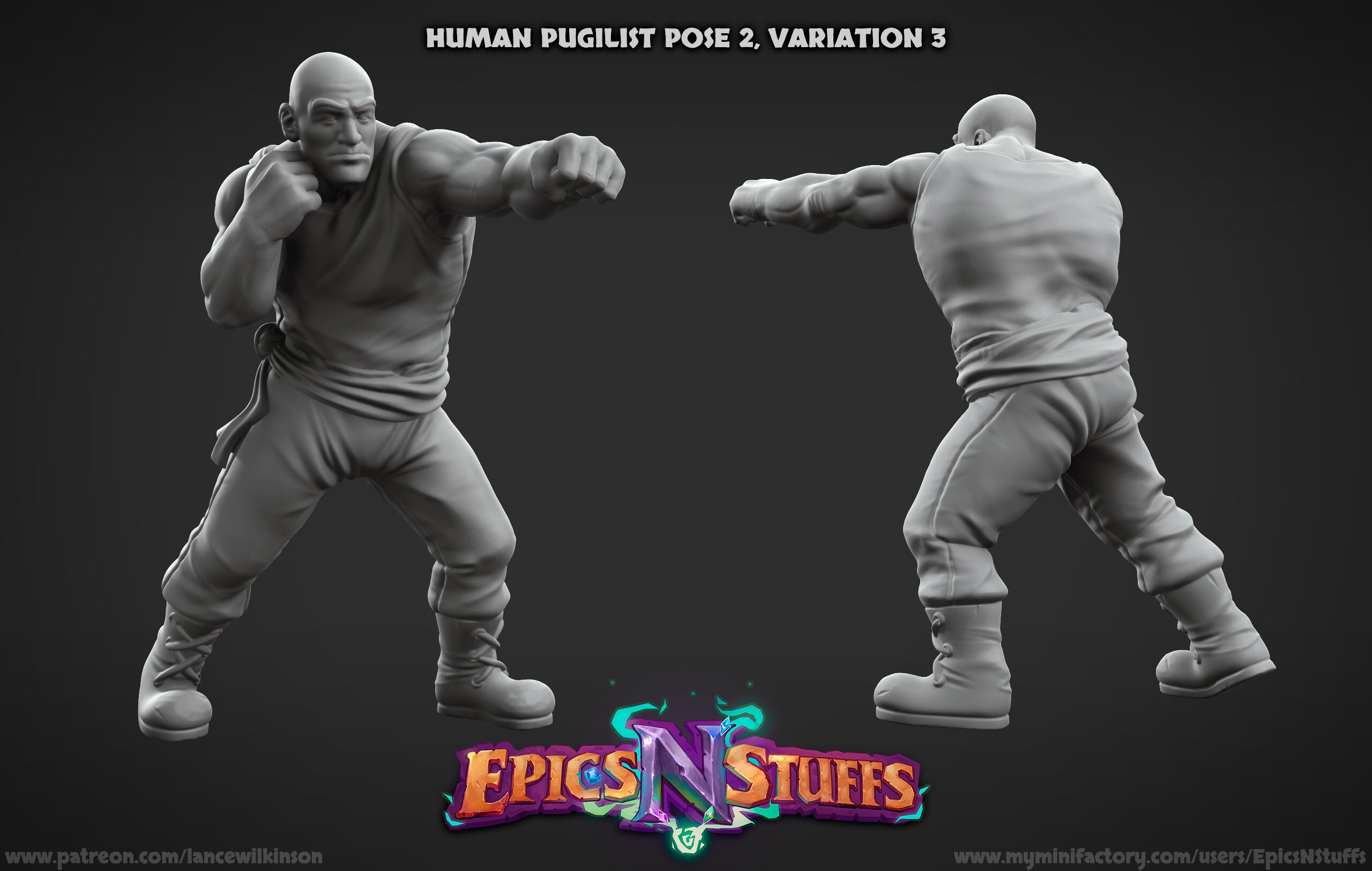 Human Monk/brawler Pose 2 Epics 'N' Stuff | Etsy