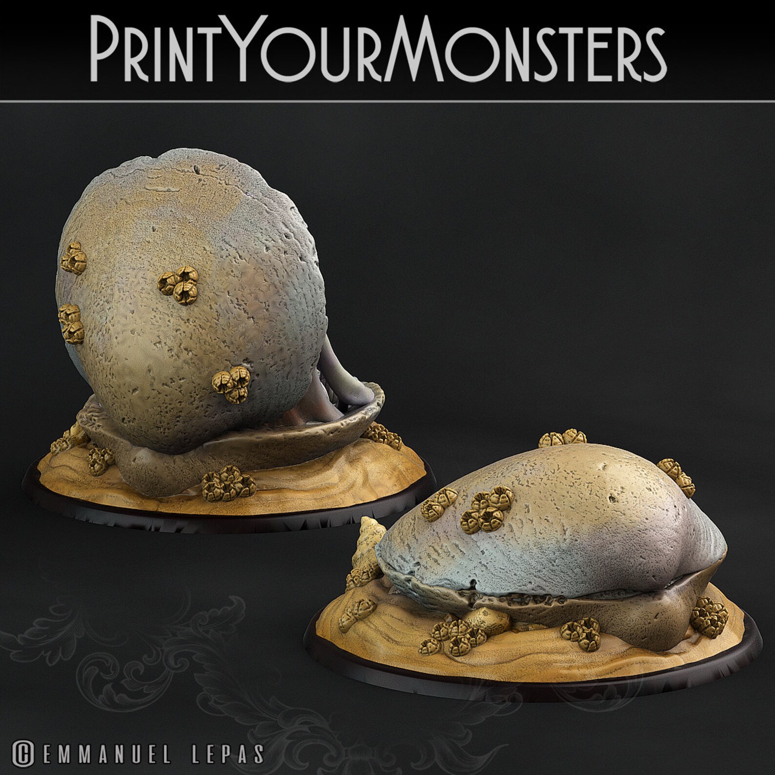 Giant Clams set Lurkers of the Deep Print Your Monsters - Etsy