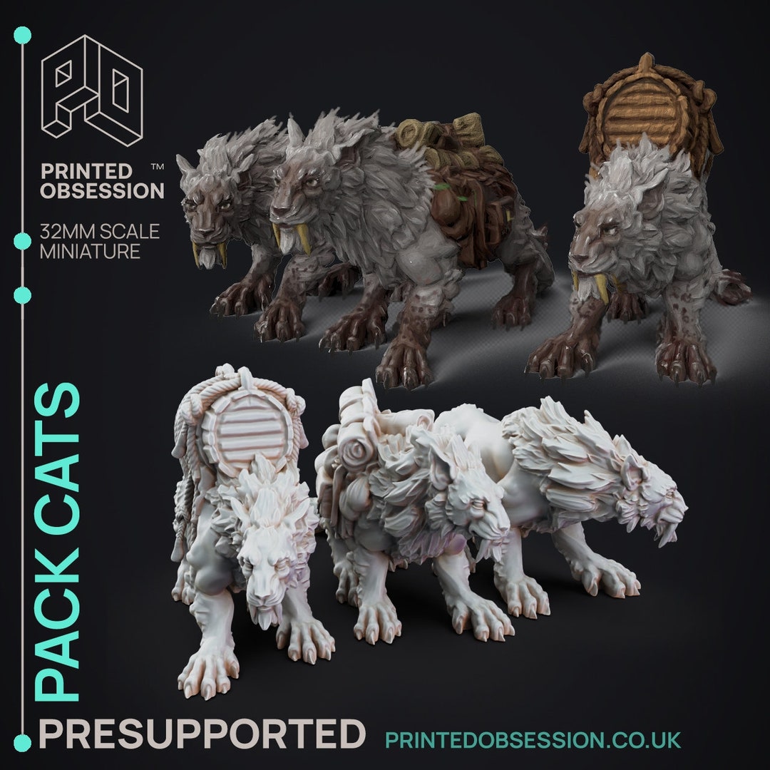 Pack Cat Printed Obsession Tabletop & RPG Miniature - Etsy