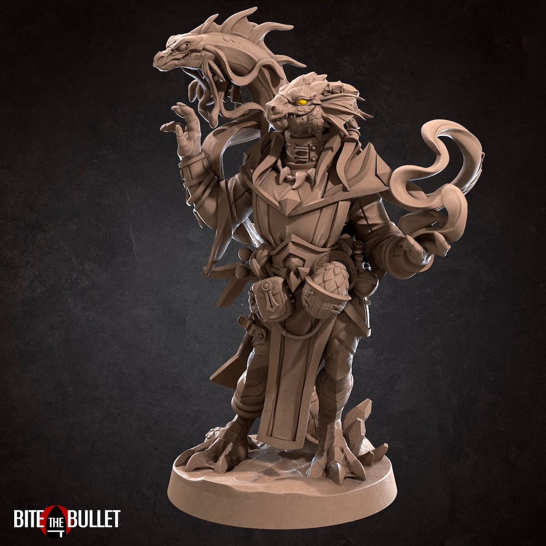 Dragonborn Wizard Bite the Bullet Resin Tabletop/rpg Miniature - Etsy