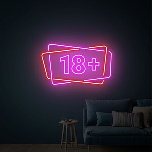 18th Birthday Neon Sign, 18+ Birthday Party Celebration Decor, Custom ...