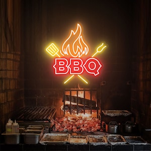 BBQ Neon Signs, Barbecue Neon Sign Lights Beer Bar Party Wall ...