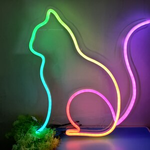 Cat Colorful Neon Signs for Home Décor.wedding - Etsy