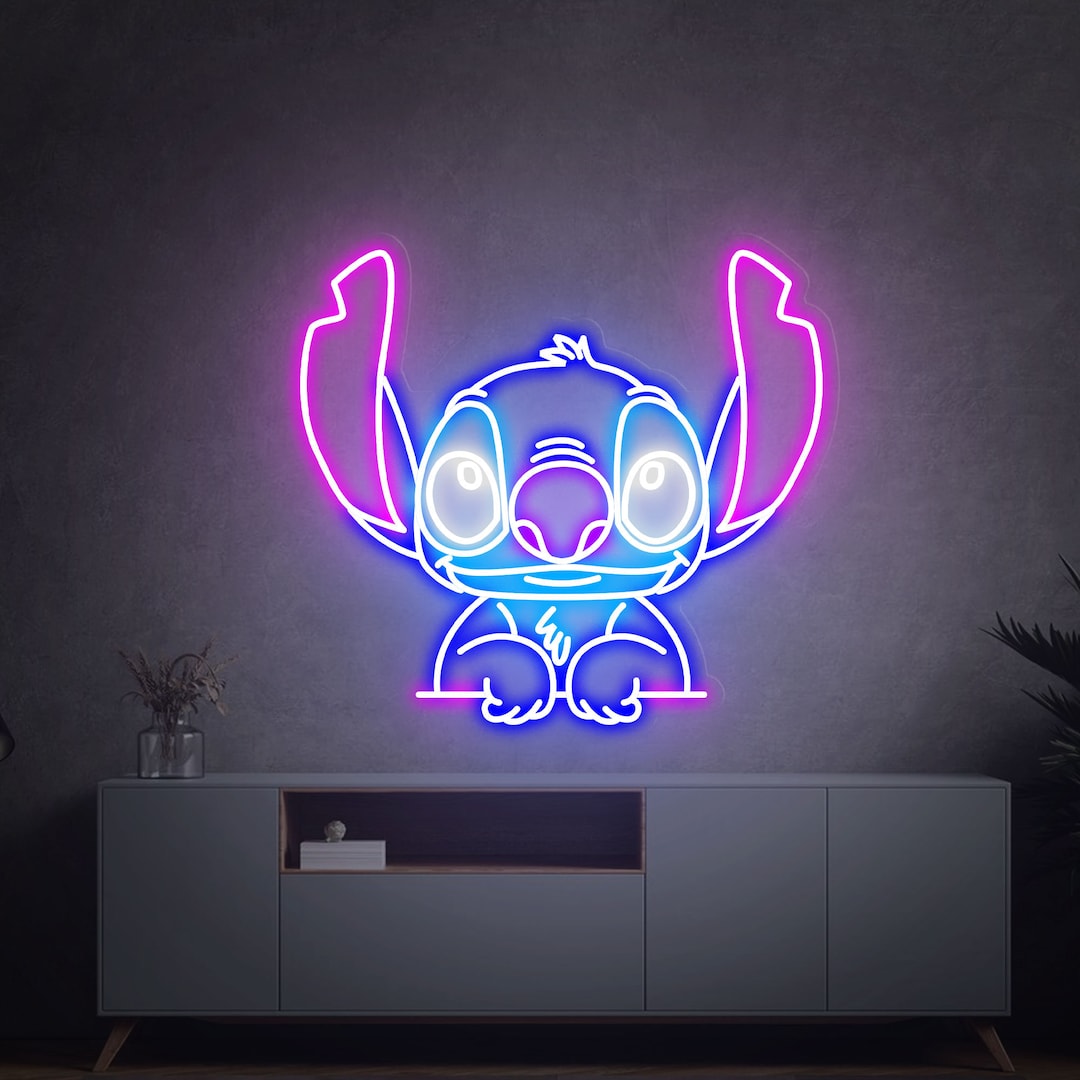 Stitch Neon Sign Stitch Led Neon Sign Kid's Room Neon - Etsy
