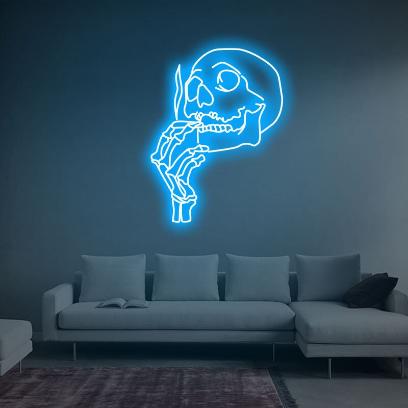 Smoking Skull Head Neon Sign Custom Handmade Art Neon Light | Etsy
