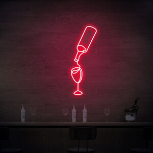 Wine Neon Sign Lights | Personalized Custom Neon Sign for Bar Wall ...
