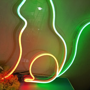 Cat Colorful Neon Signs for Home Décor.wedding - Etsy