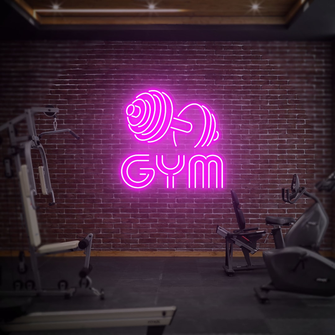 Dumbbell Neon Sign Gym Wall Hanging Neon Barbell Neon Light Sign For Sports Room Decor Club