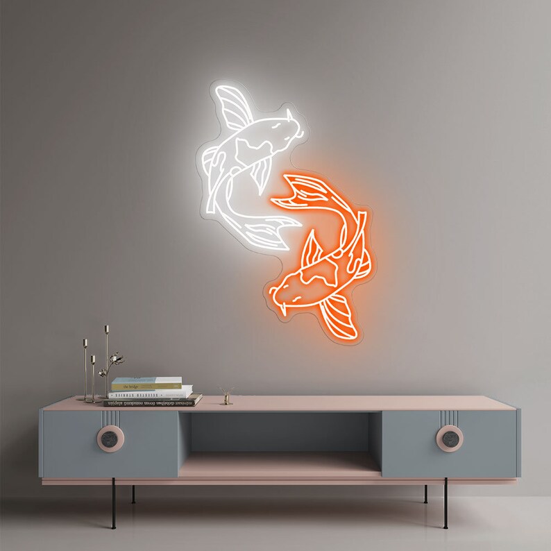 Koi Fish Neon Sign, Japanese Neon Sign, Custom Japan Neon Sign, Koi ...