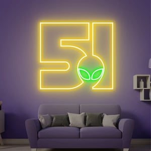 Area 51 Alien Neon Neon UFO Alien LED Light Sign Custom - Etsy