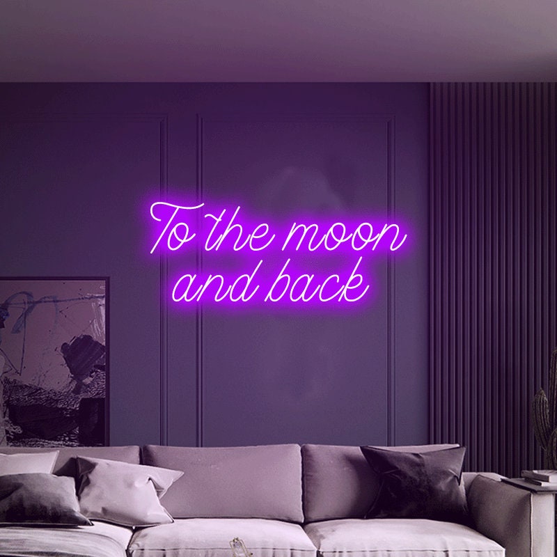 To the Moon and Back Neon Sign custom Neon Signs Neon Sign | Etsy