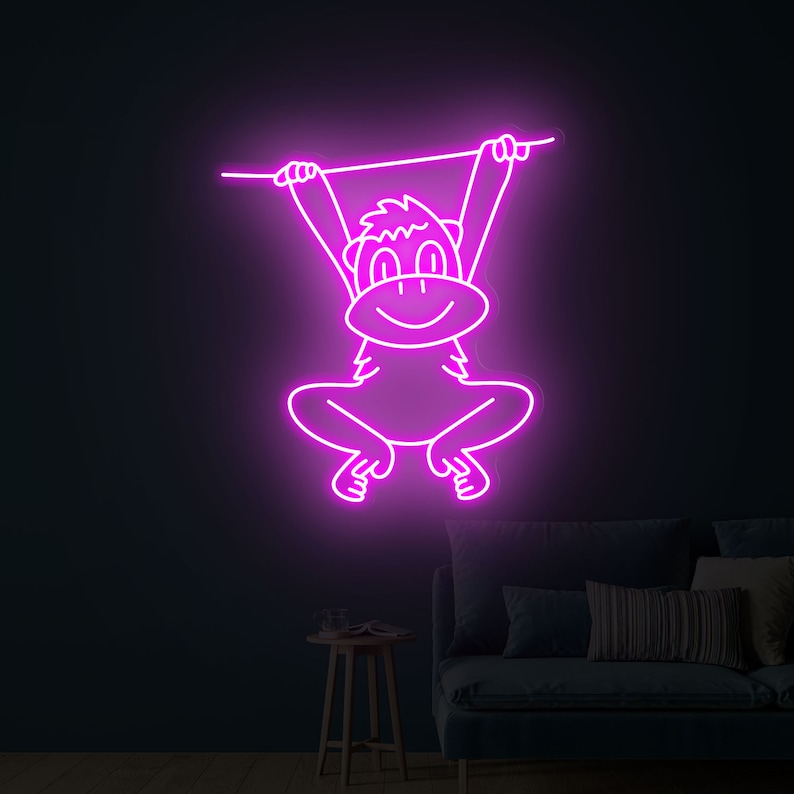 Monkey Neon Sign for Kids Room Bar Restaurant Office Living - Etsy