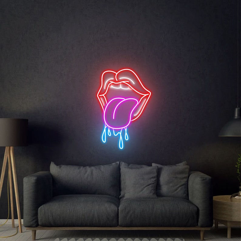 Handmade Dripping Lips Neon Sign/ Custom Neon Sign Lights/ Custom Name ...