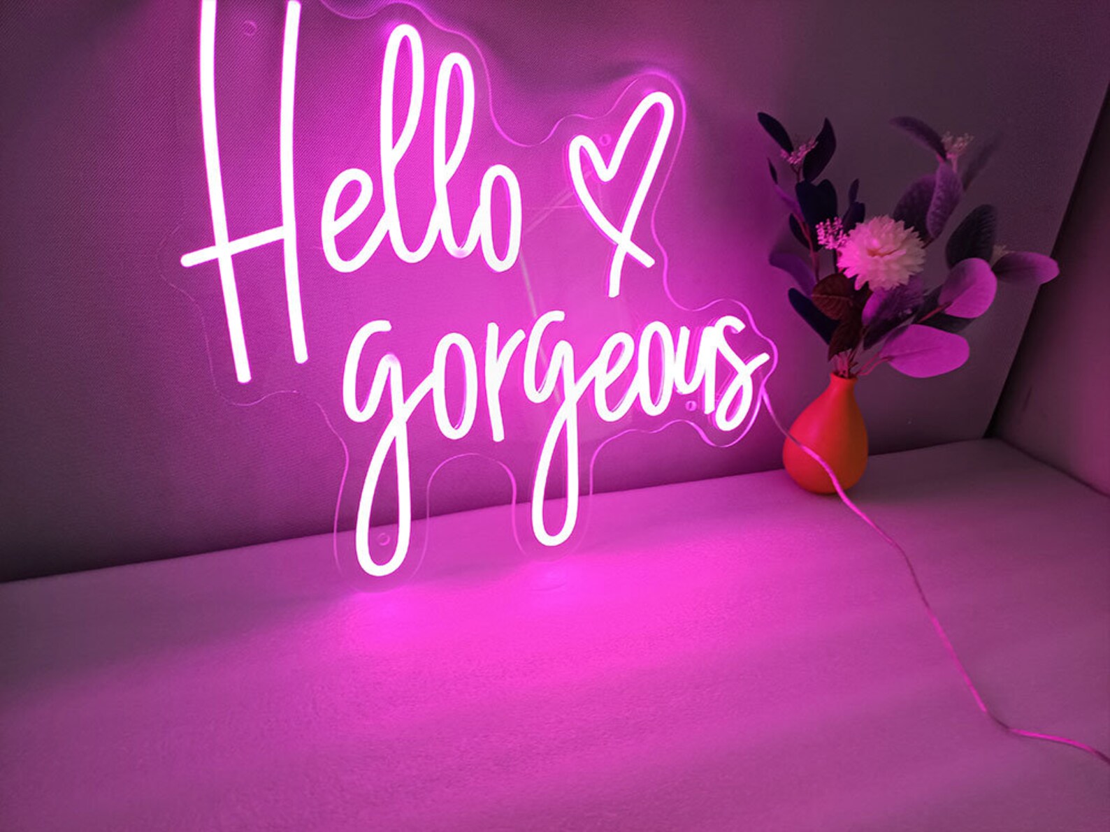 Hello Gorgeous Neon Sign custom neon signs for home decor | Etsy