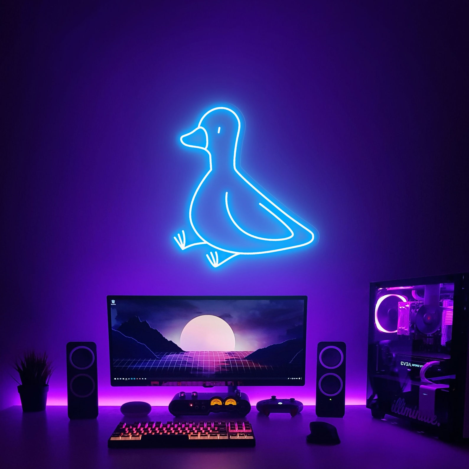 Duck Neon Sign Bedroom Custom Led Sign Room Wall Art Neon Wall - Etsy