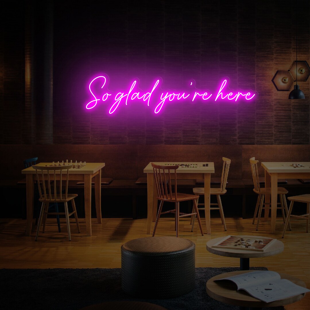 So Glad You're Here Neon Sign, Wedding Welcome Neon Sign, Welcome to ...