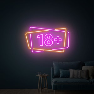 18th Birthday Neon Sign, 18+ Birthday Party Celebration Decor, Custom ...