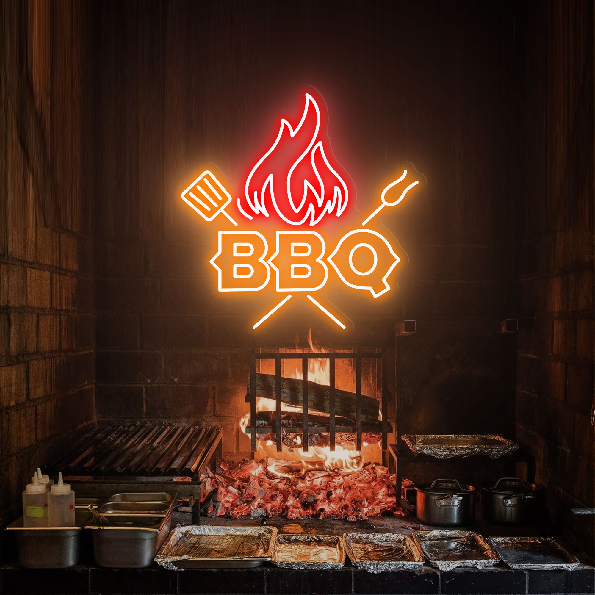 BBQ Neon Signs, Barbecue Neon Sign Lights Beer Bar Party Wall ...
