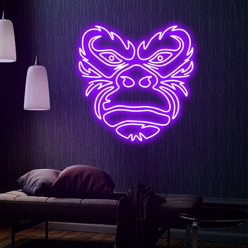 Gorilla Face Neon Sign custom Neon Signs for Home - Etsy